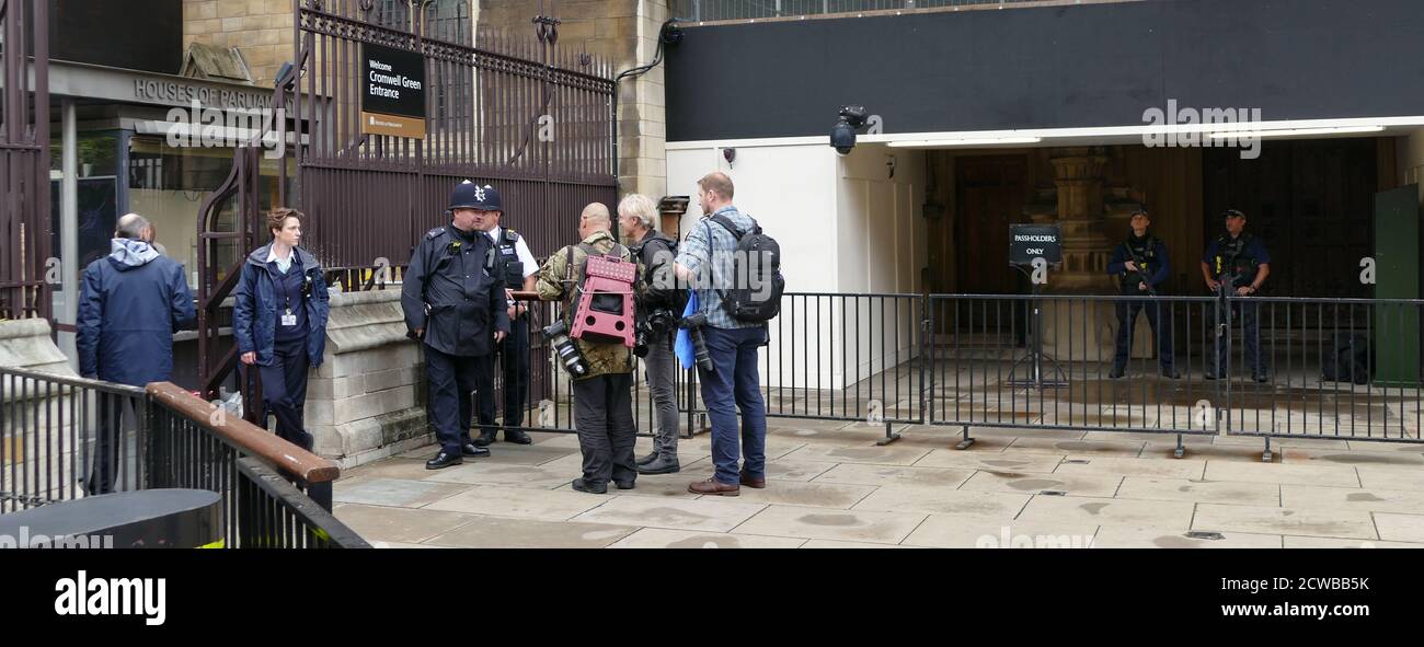 Press photographers outside the United Kingdom Parliament. 2019 Stock ...