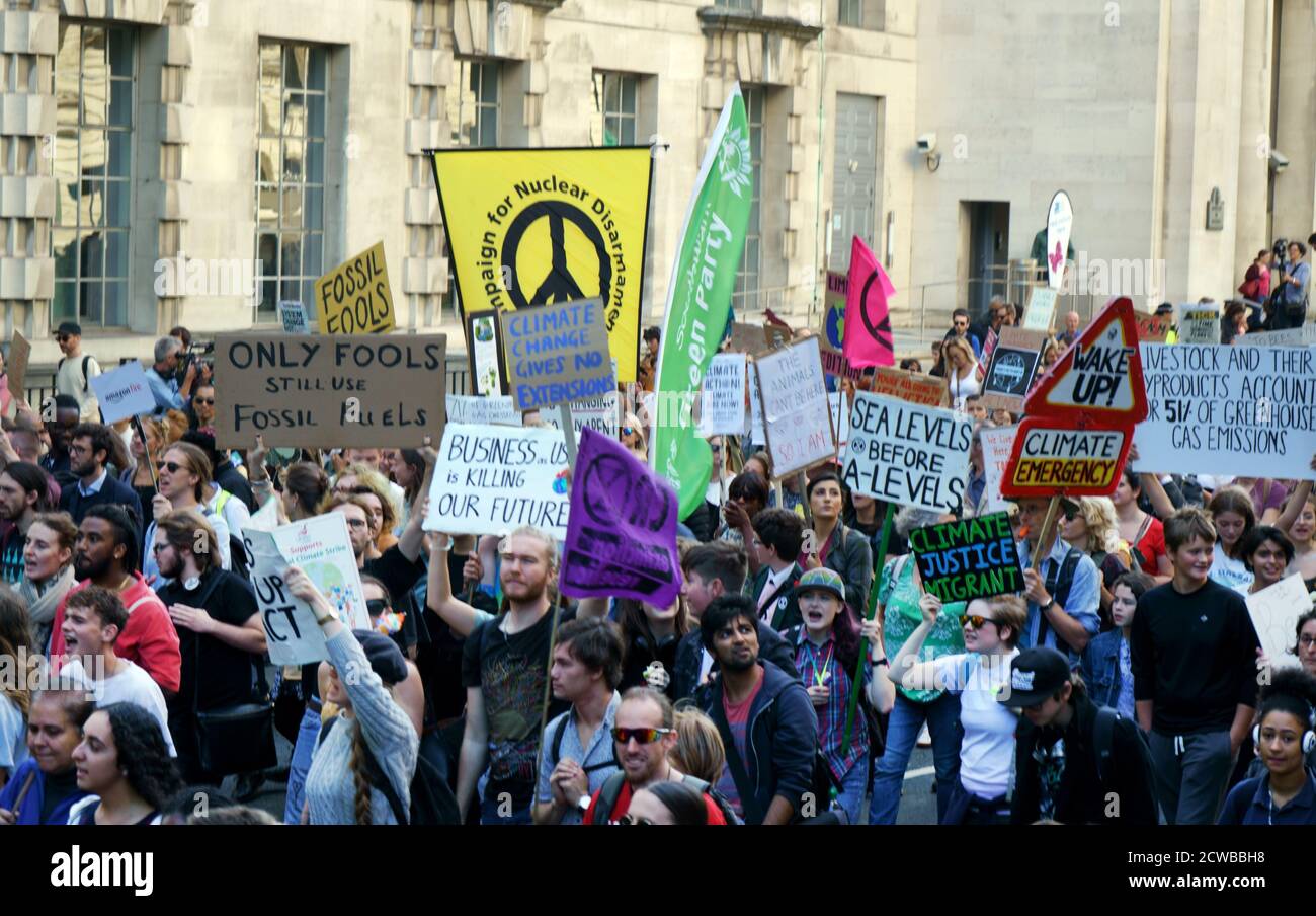 Climate emergency demonstration in London, 26th September 2019. The ...