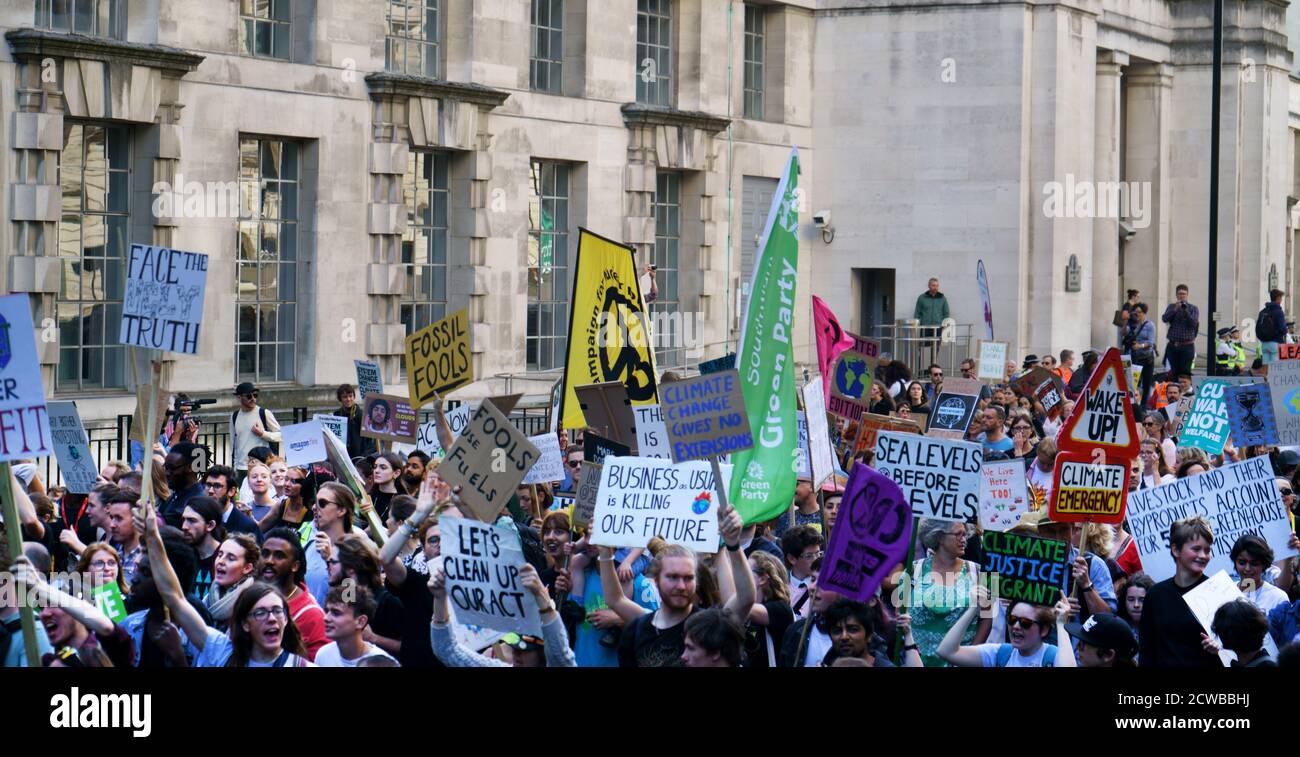Climate emergency demonstration in London, 26th September 2019. The ...
