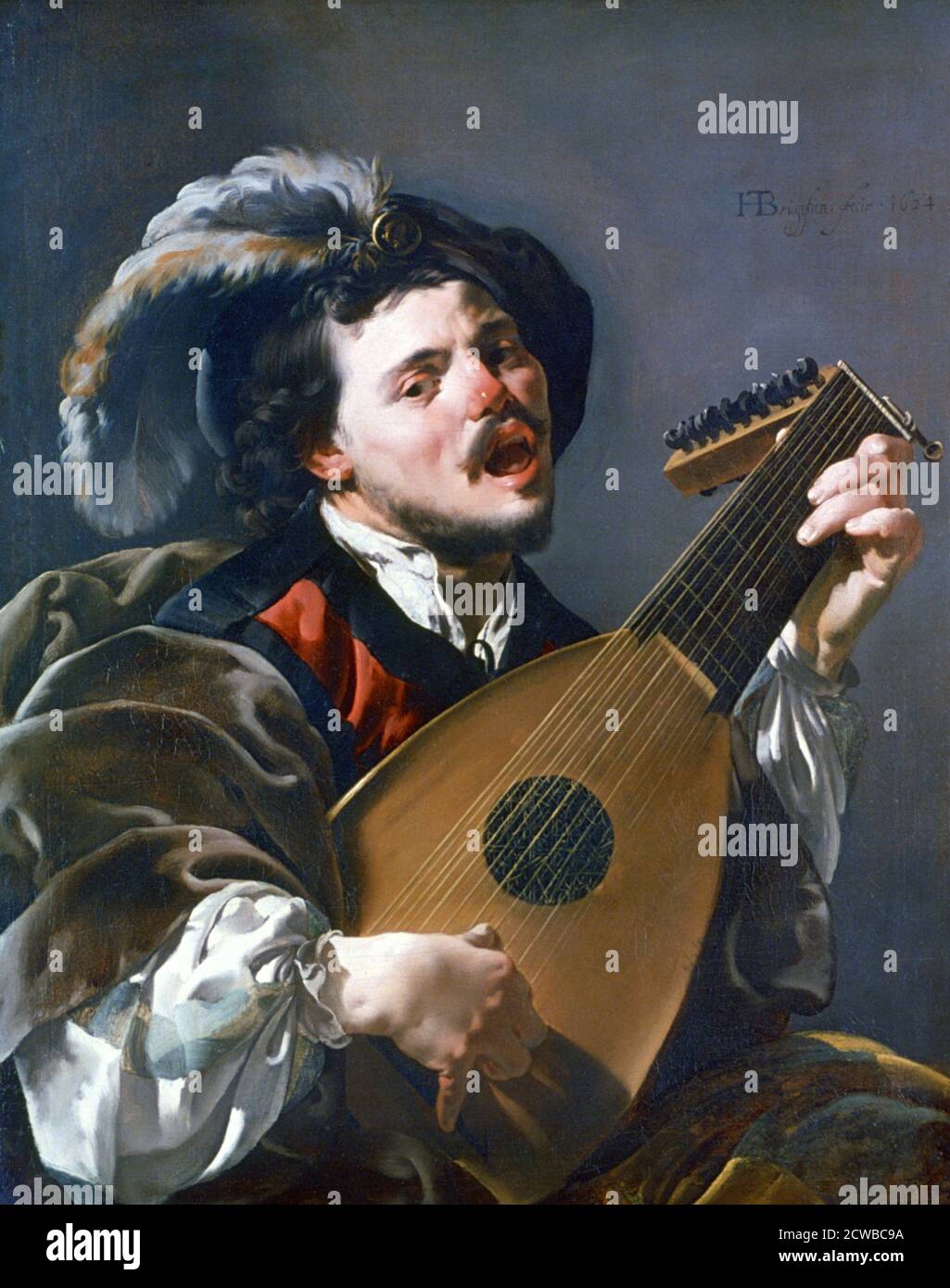 A Man playing a Lute', 1624, by Hendrick ter Brugghen. From the ...