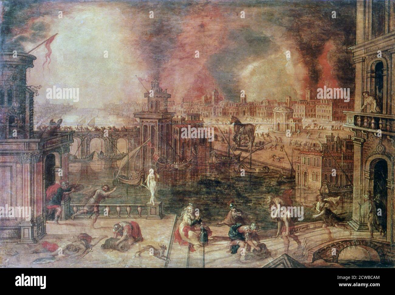 The Fire of Troy', c. late 16th century, by Kerstiaen de Keuninck ...