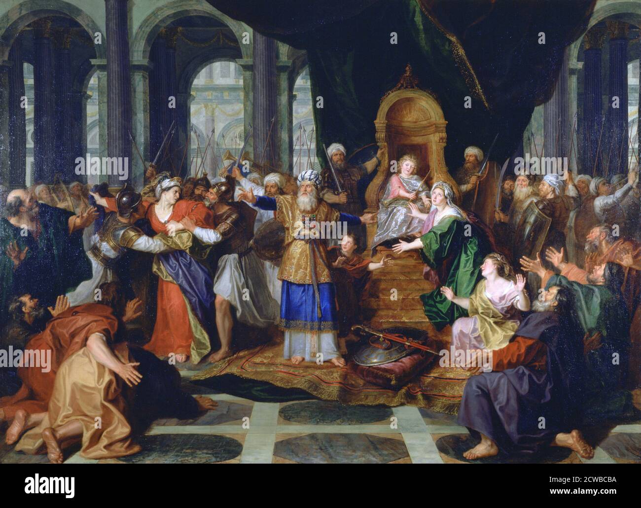 Athaliah Expelled from the Temple', painted by French artist Antoine ...