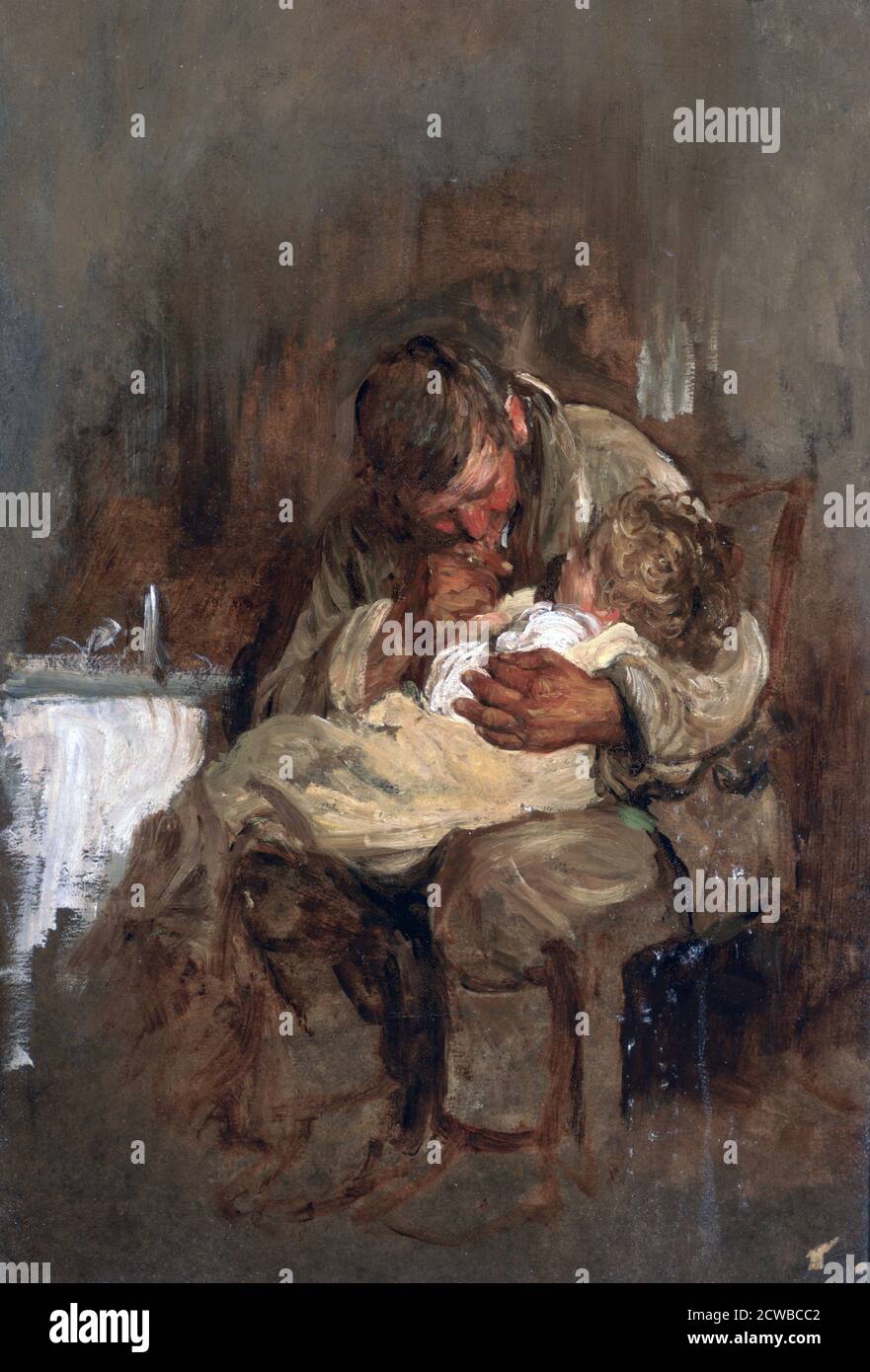 A portrait by British artist Luke Fildes titled 'Study', 1843-1927 ...