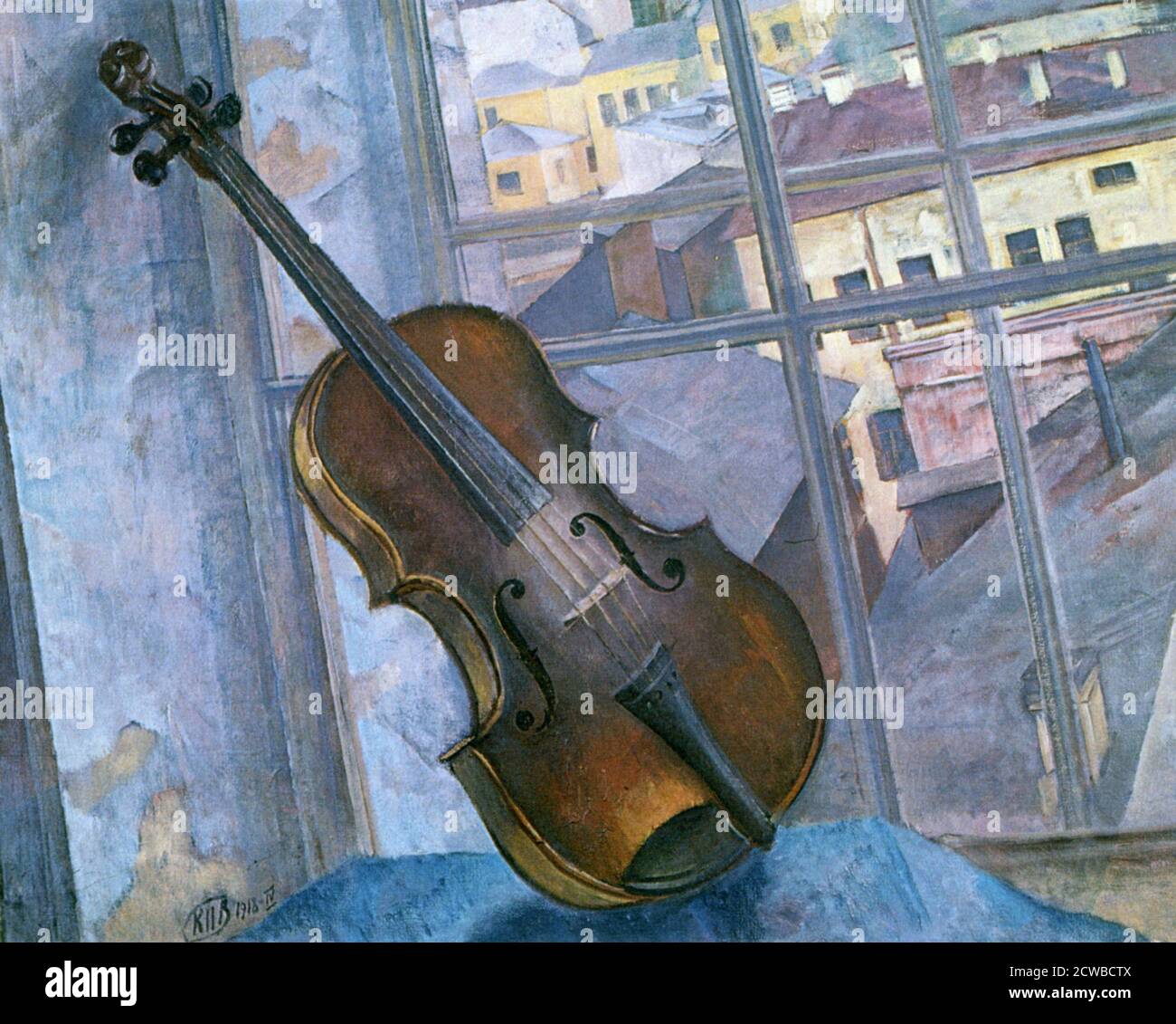 Still Life With a Violin', 1918, by the Russian artist Kuz'ma Petrov ...