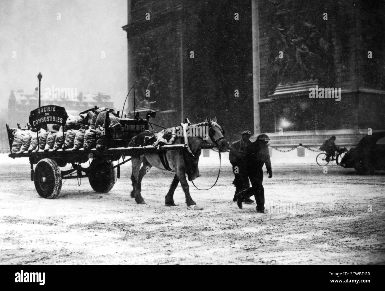 A cartload of scarce coal, occupied Paris, January 1941. The scarcity ...