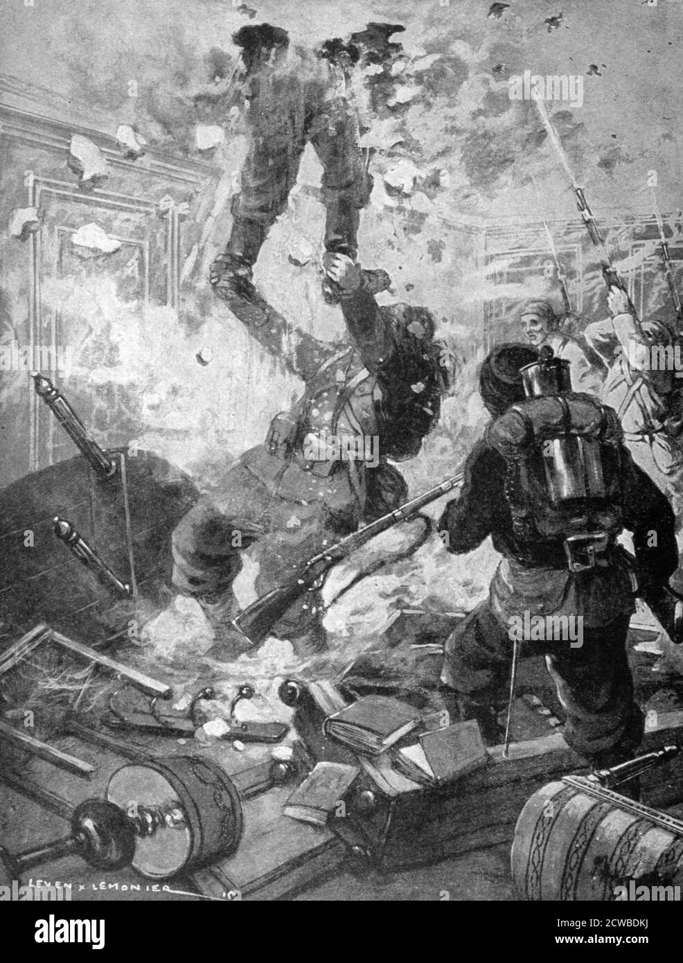 How the Chateau was Taken', World War I, France, 1915. A German soldier ...