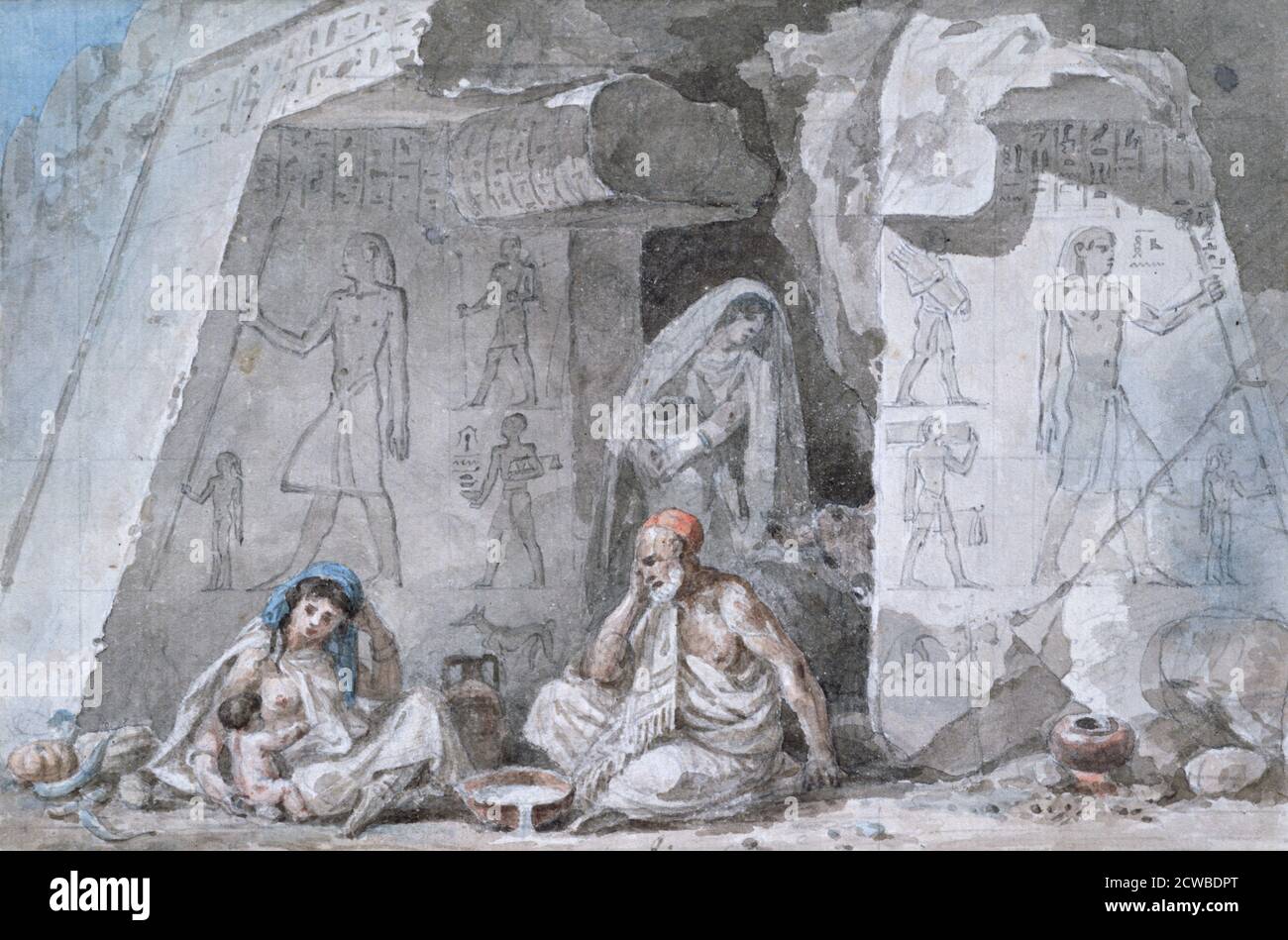 Egyptian family outside ancient hi-res stock photography and images - Alamy