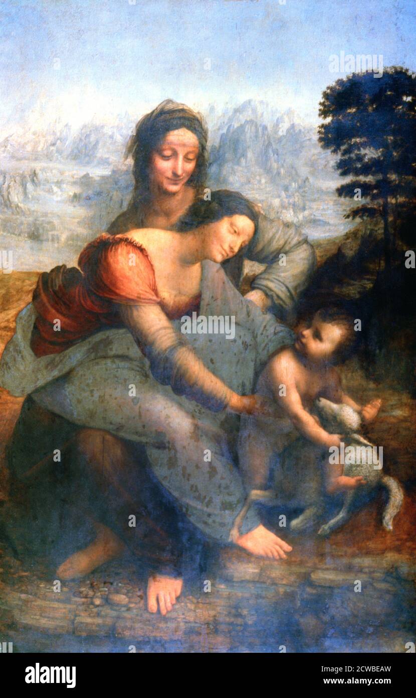 Virgin and Child with St Anne', 1502-1516 Artist: Leonardo da Vinci. St Anne, the mother of the ...