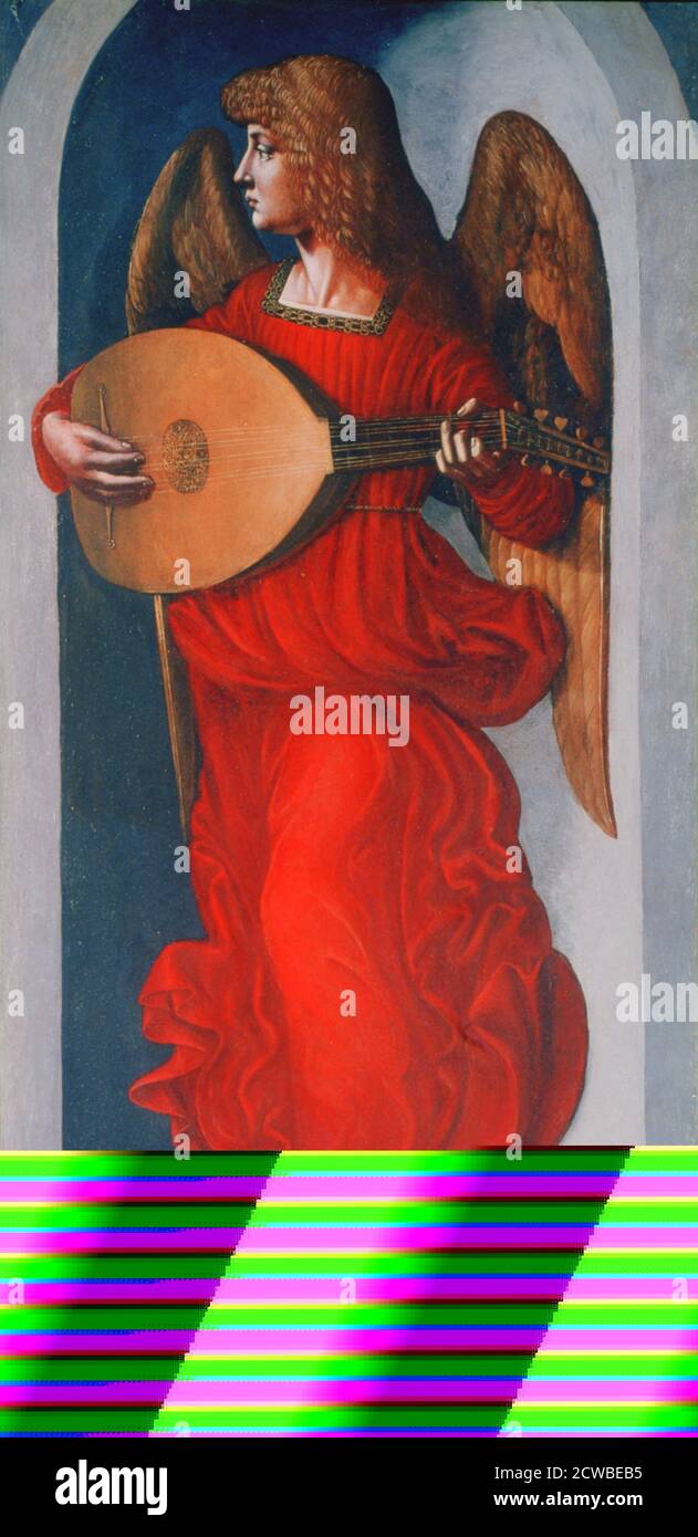 An Angel in Red with a Lute', 1490-1499 Artist: Leonardo da Vinci. This ...
