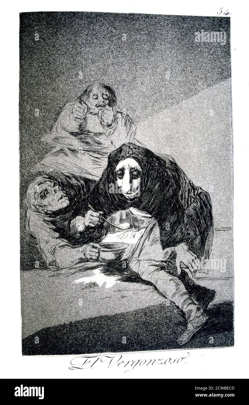 The Shamefaced One', 1799 Artist: Francisco Goya. Plate 54 of 'Los ...