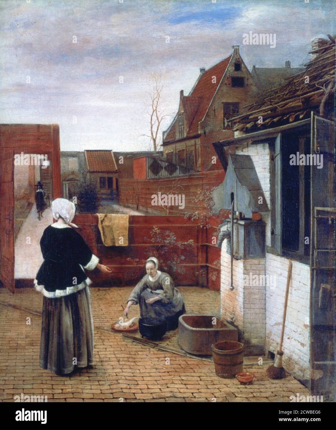A Woman and a Maid in a Courtyard', c1660-1661. Artist: Pieter de Hooch ...