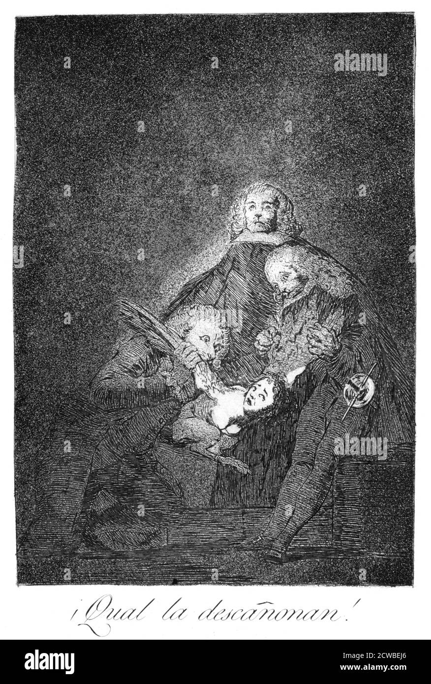 'How they pluck her!', 1799 Artist: Francisco Goya. Plate 21 of 'Los ...