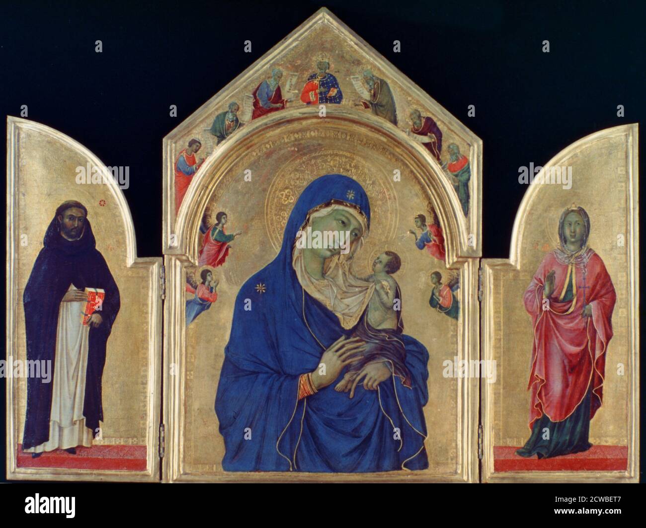 Madonna and Child with St Dominic and St Aurea', c1315. Artist: Duccio ...