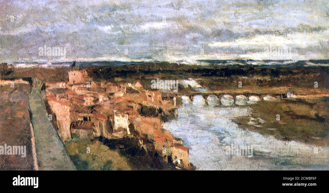 Landscape with Village and Bridge', c1855-1892. Artist: Stanislas ...