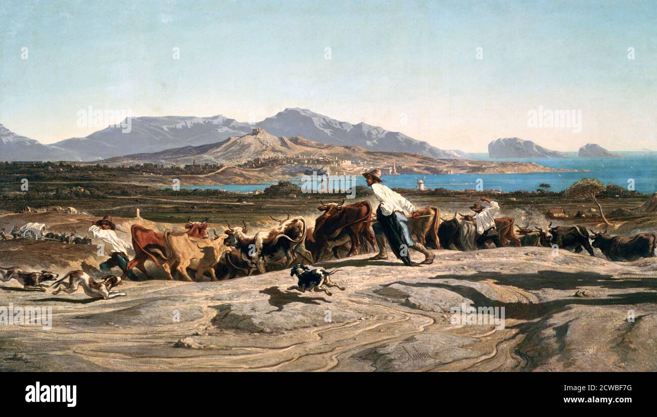 A View of Marseille', c1829-1863 Artist: Emile Charles Joseph Loubon ...