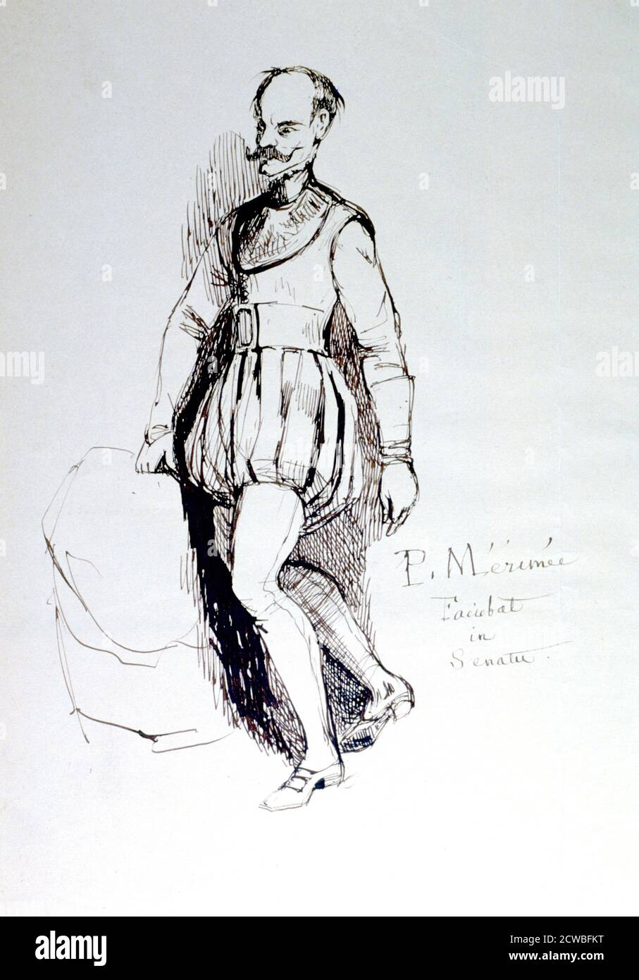 Figure in 16th Century Costume', c1823-1870, Artist: Prosper Merimee ...