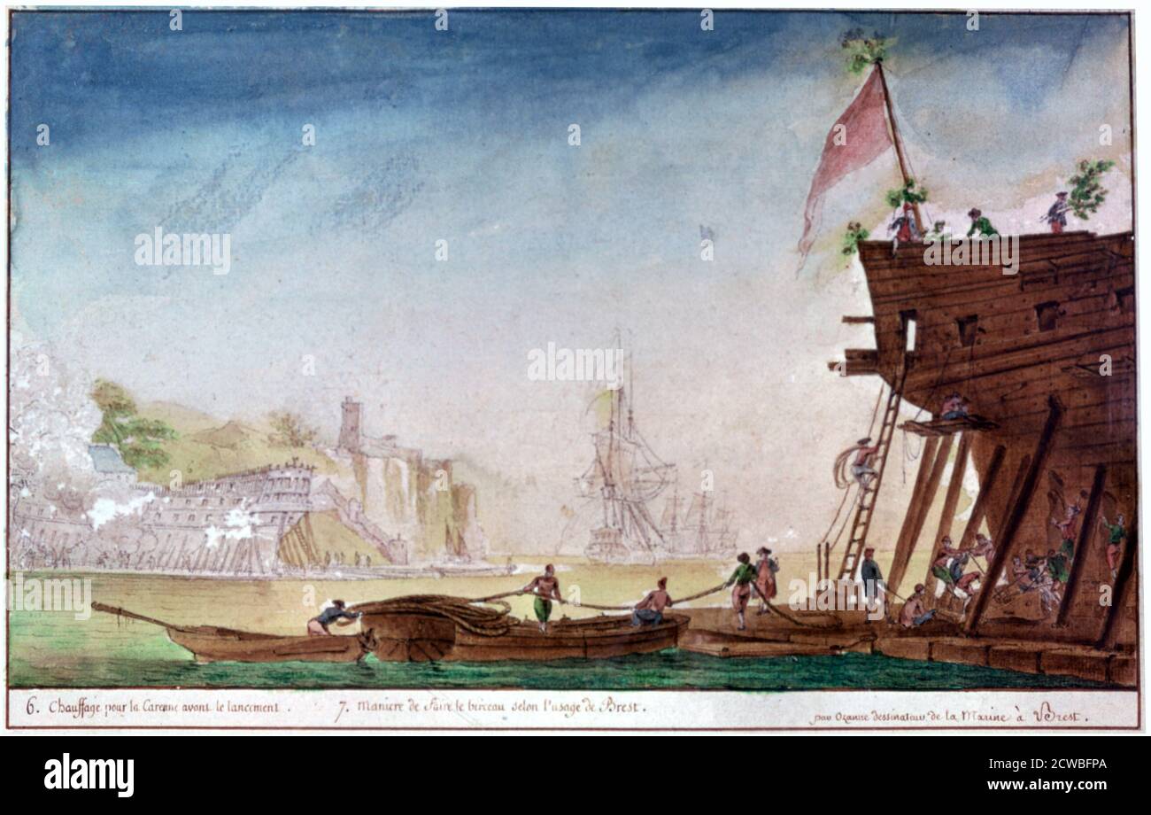 The Marina of Brest', c1750-1810. Artist: Nicolas Marie Ozanne. Nicolas ...