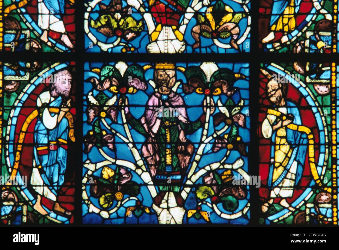 King Solomon, stained glass, Chartres Cathedral, France, 1145-1155 ...