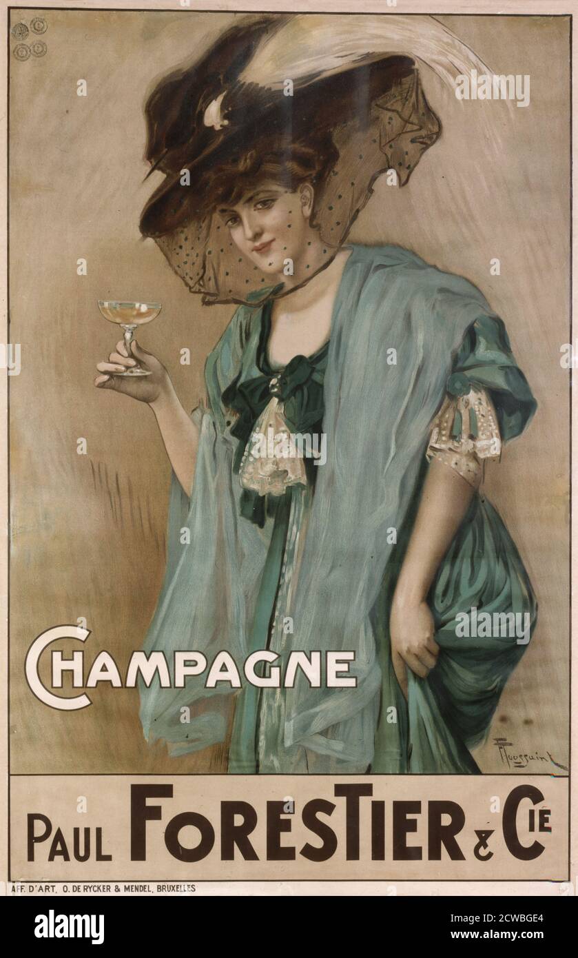 Champagne' by nicolas-toussaint charlet, 19th century. A poster design ...