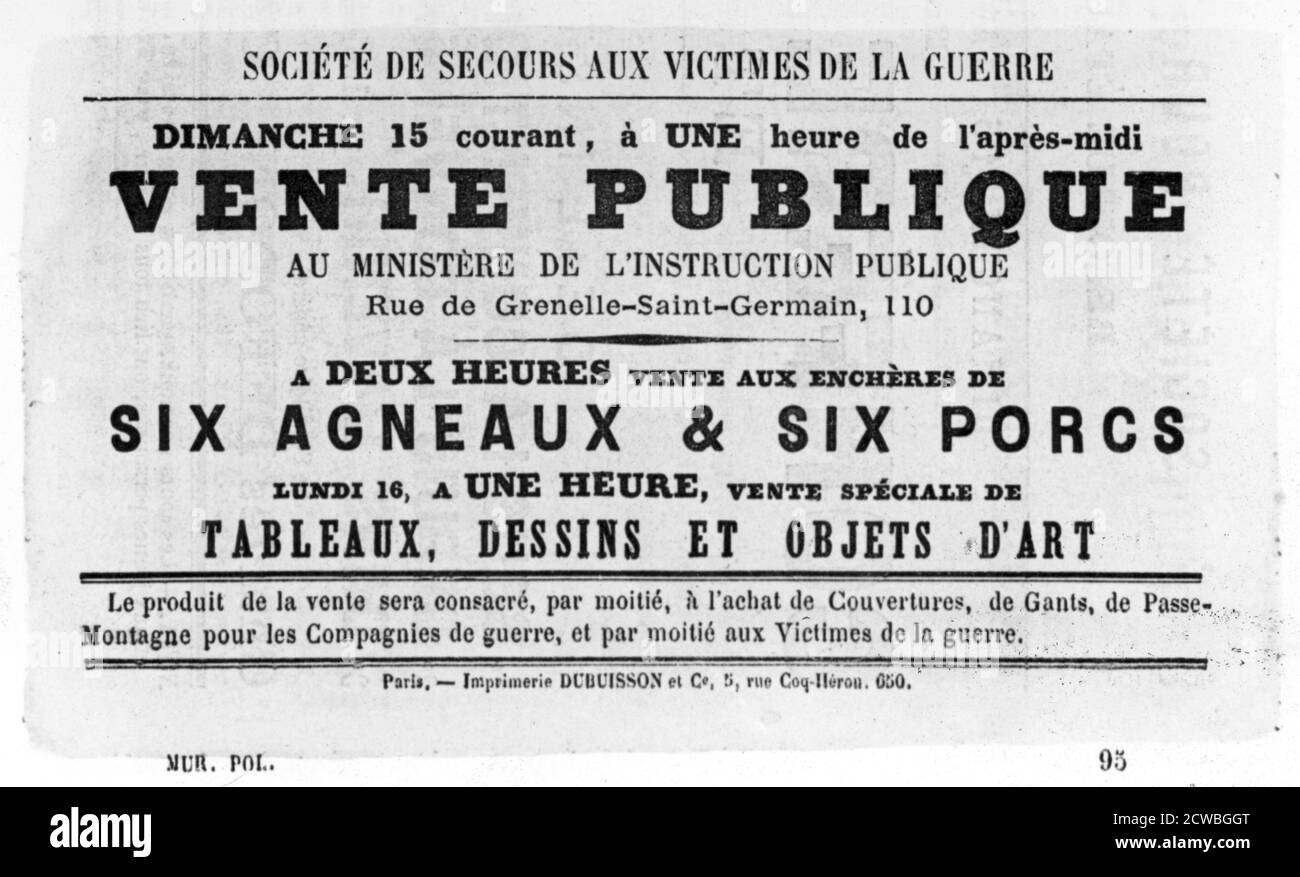 Vente Publique, from French Political posters of the Paris Commune, May ...