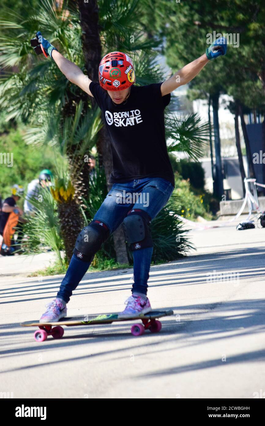 Skateboarder Wearing Helmet High Resolution Stock Photography and ...