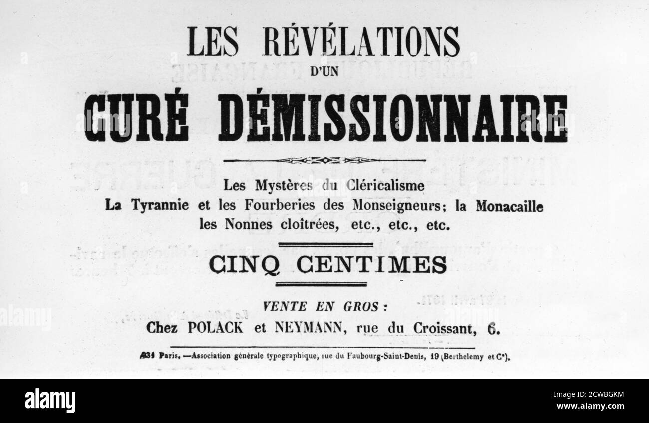 Cure Demissionnaire, from French Political posters of the Paris Commune ...
