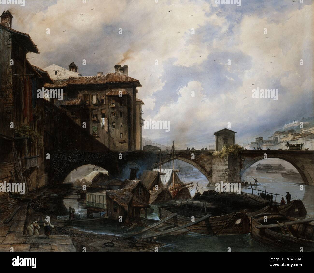 The Port of Lyon' by louis etienne watelet, 1830 Stock Photo - Alamy
