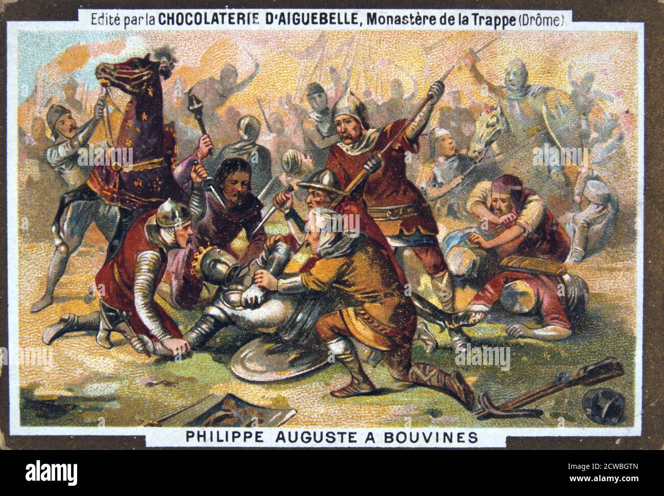 Philipe Auguste at the Battle of Bouvines, 1214, (19th century). King ...