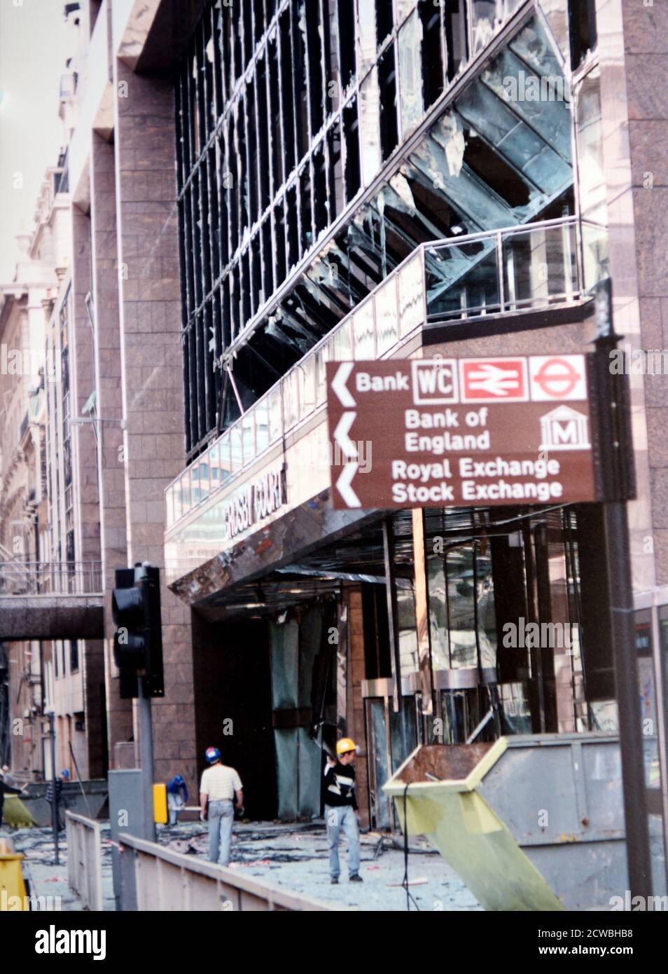Photograph taken after the 1993 Bishopsgate bombing, when the ...