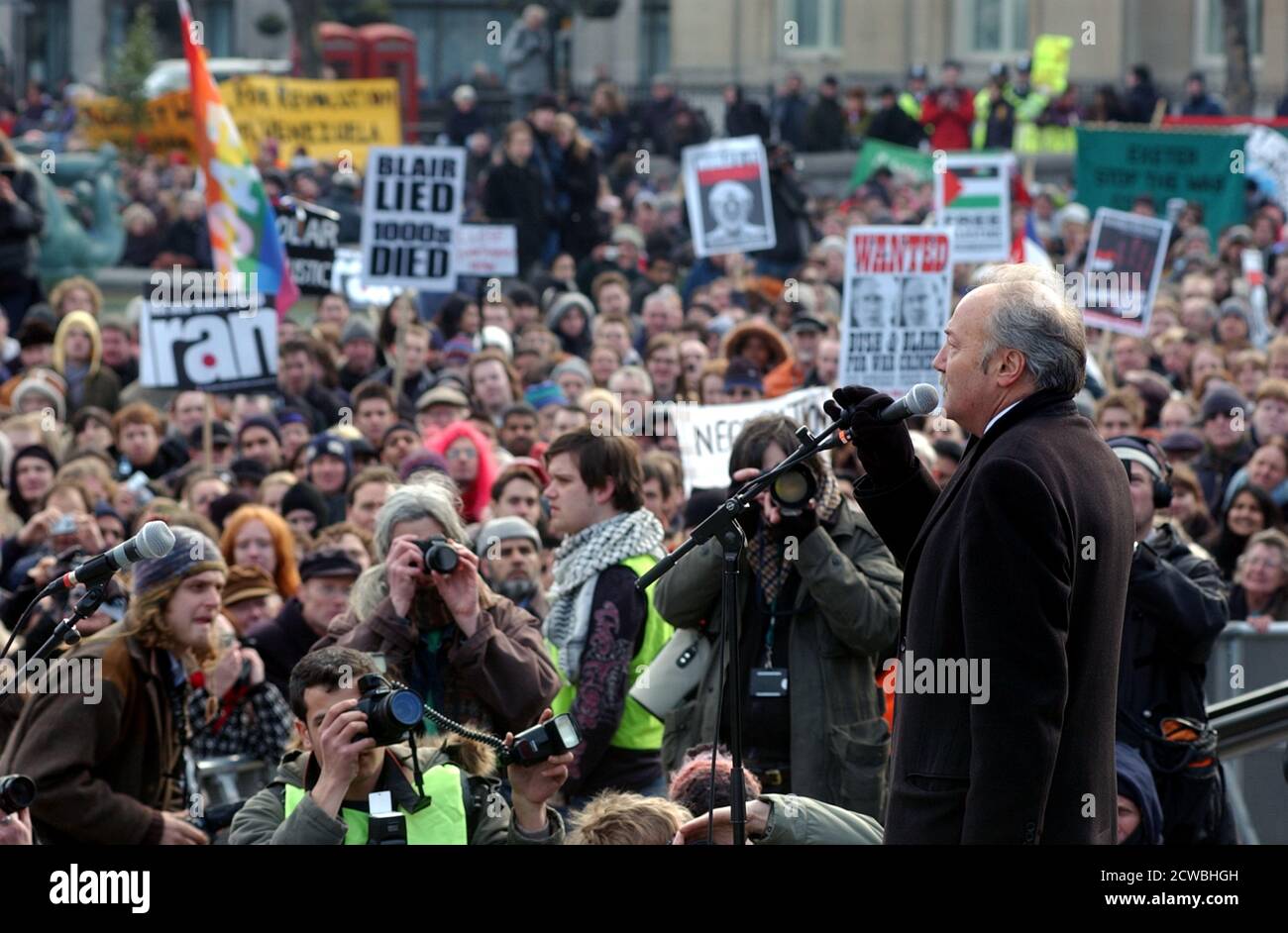 Photograph of George Galloway speaking at an anti-Iraq War rally ...