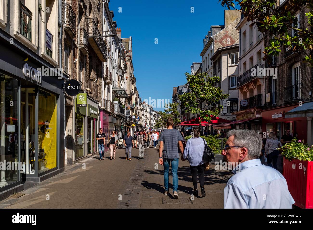 The Main Street In The Town Of Dieppe, Normandy, France Stock Photo - Alamy