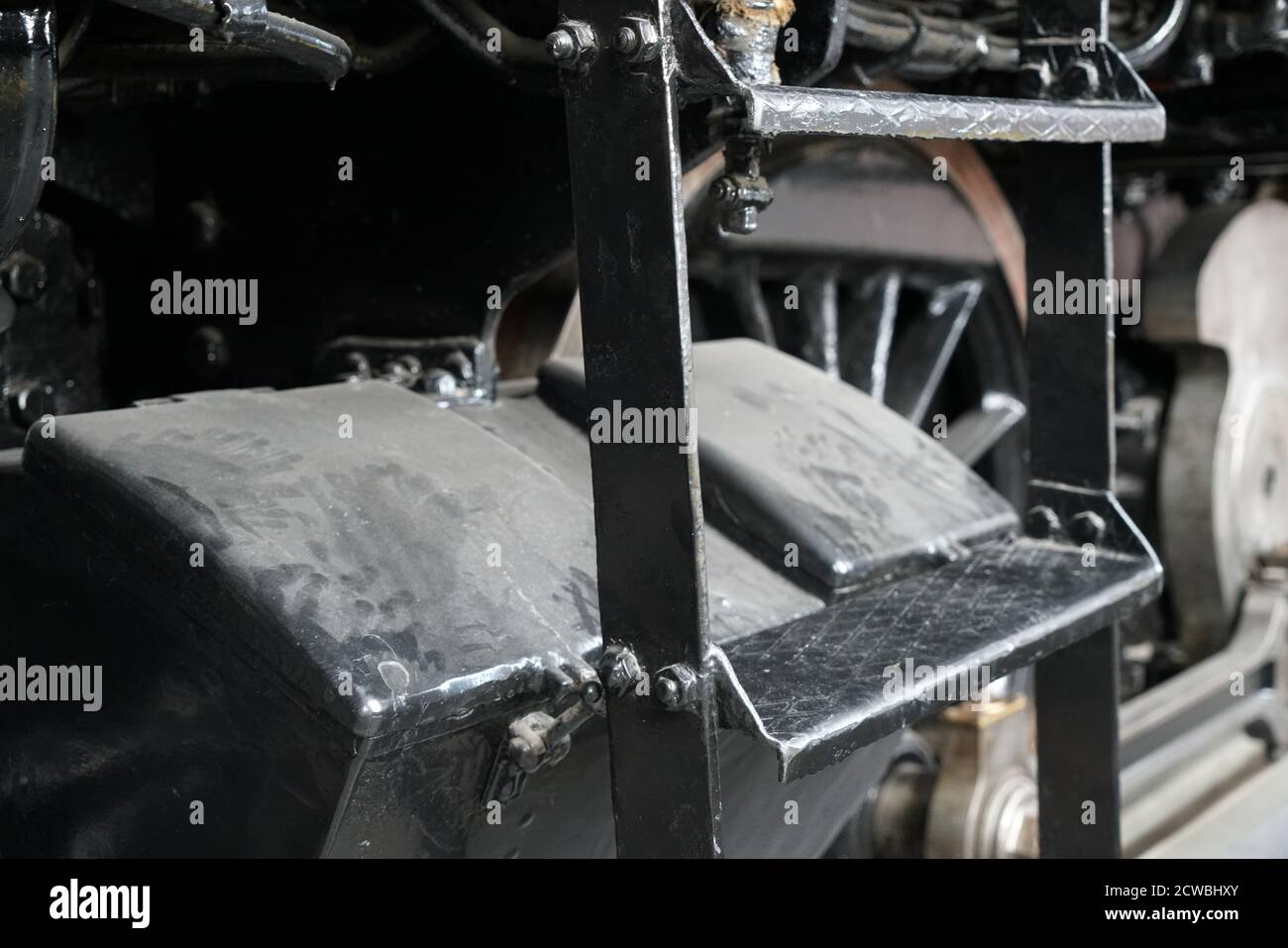 Closeup shot of steel steps on the ladder of an old train Stock Photo ...