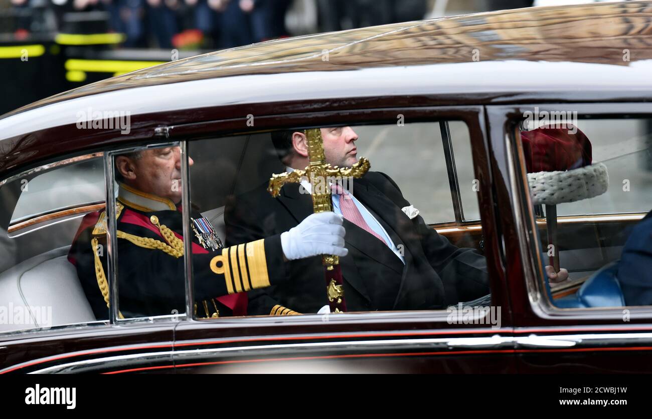 Photograph of the royal regalia being transported to the State Opening ...
