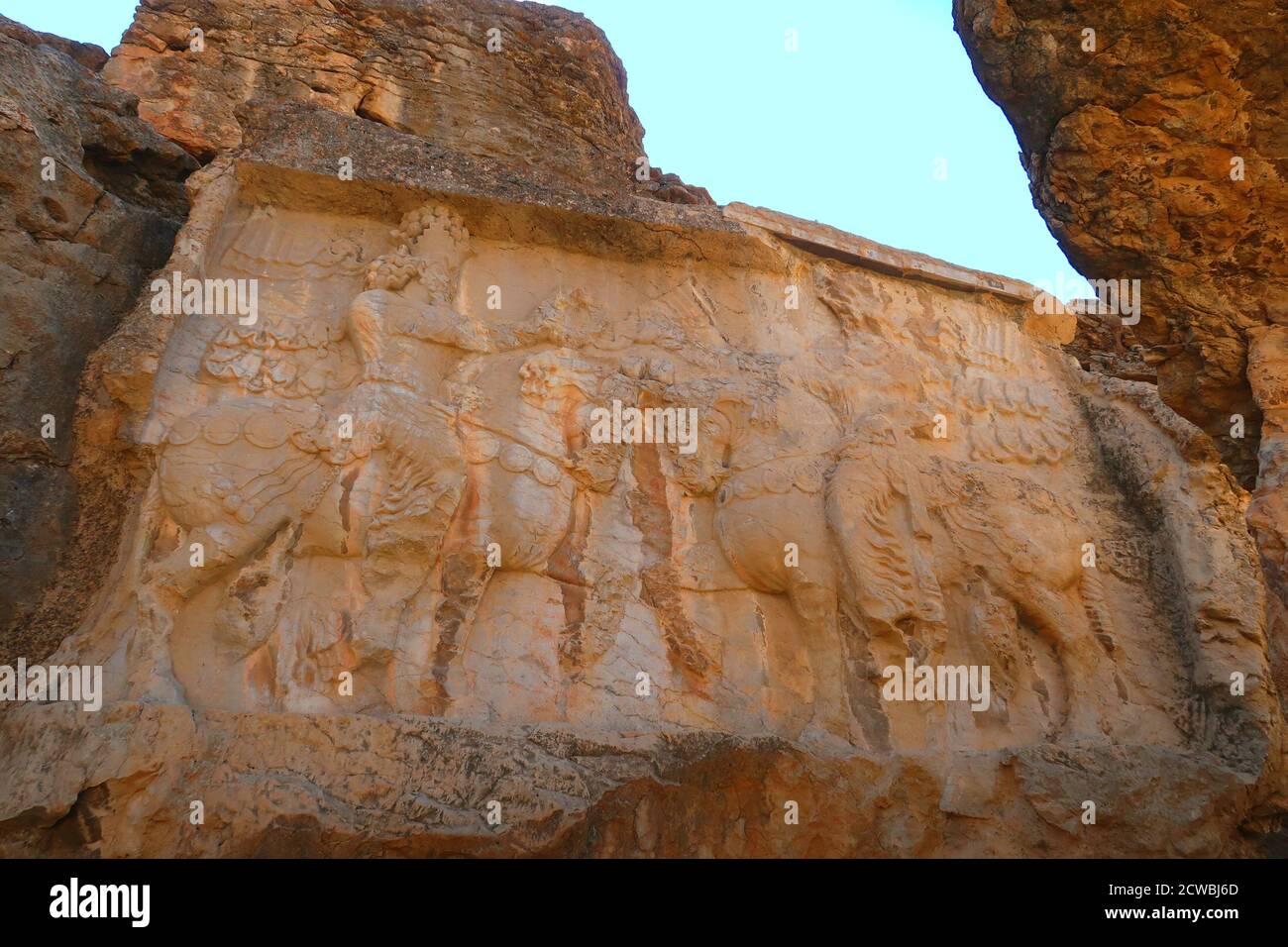 Photograph taken at Naqsh-e Rajab, an archaeological site just north of ...