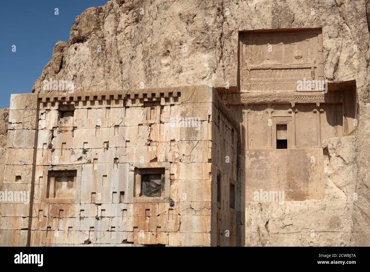 Photograph taken of Ka'ba-ye Zartosht, a stone structure in the Naqsh-e ...