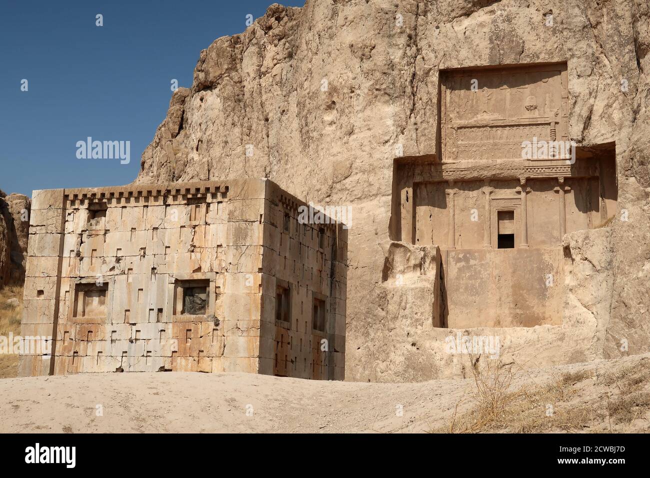 Photograph taken of Ka'ba-ye Zartosht, a stone structure in the Naqsh-e ...