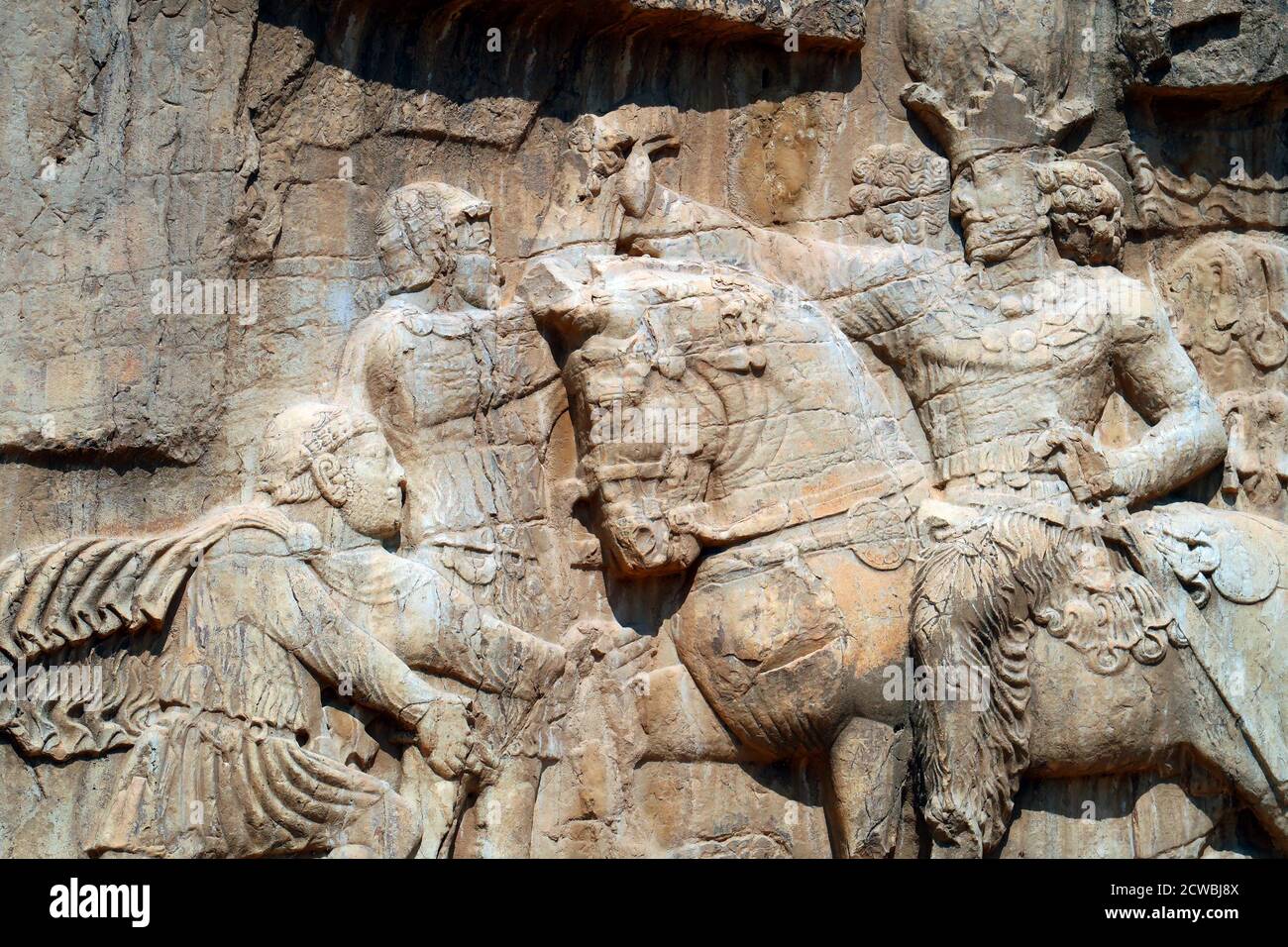 Photograph taken of the triumph relief of Shapur I, the most famous ...