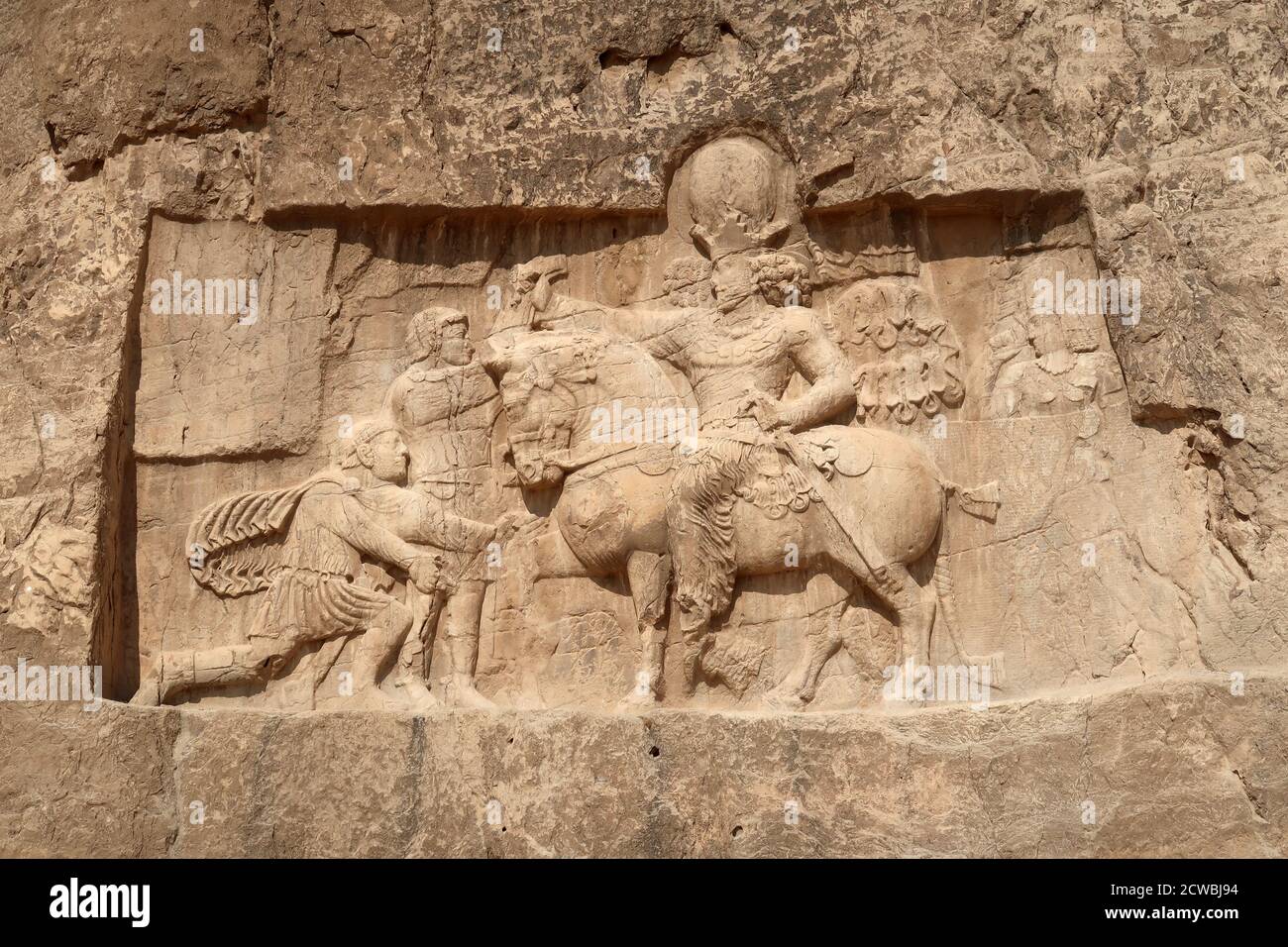 Photograph taken of the triumph relief of Shapur I, the most famous ...