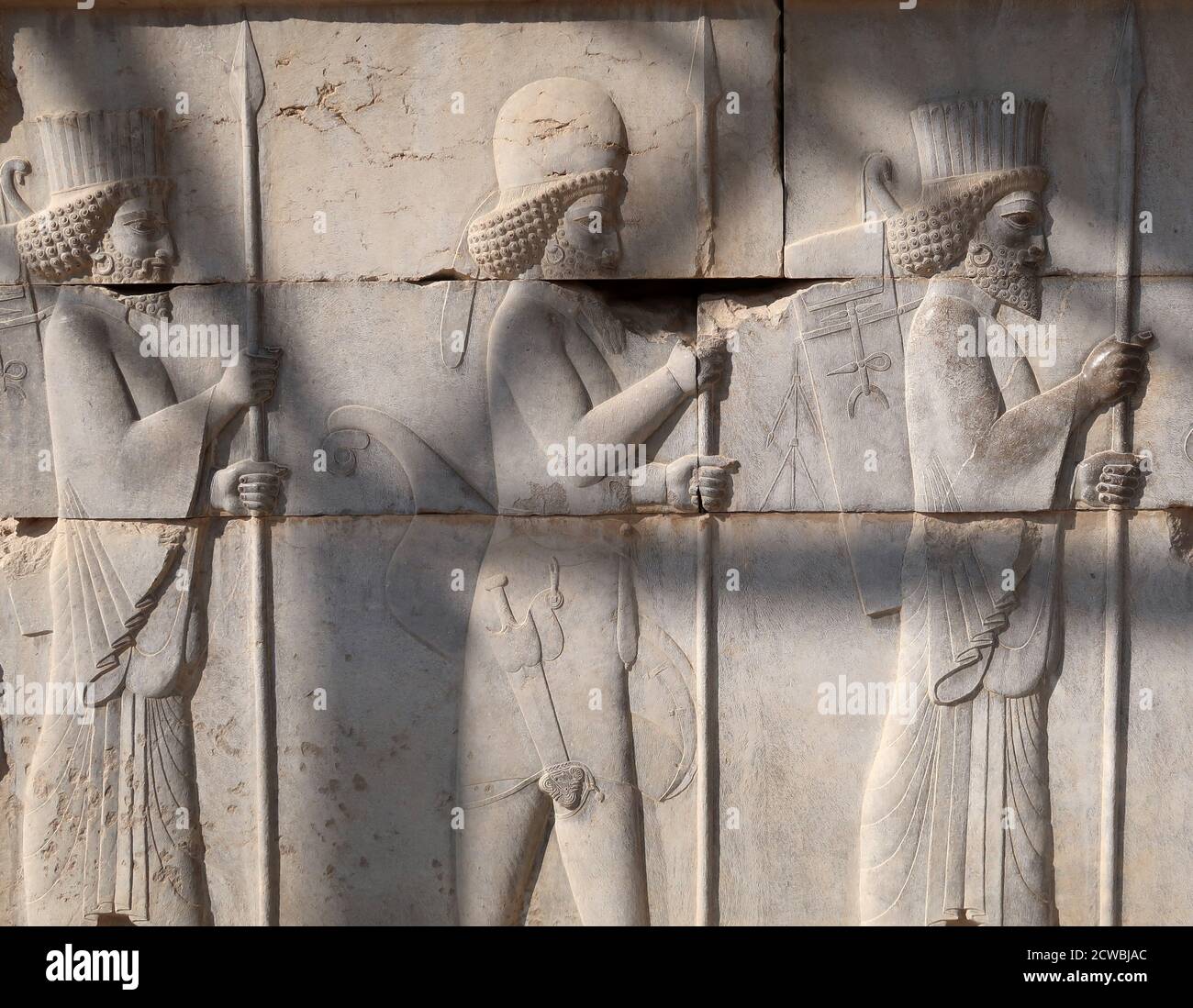 Detail of a relief of Imperial guards, (Apadana, East staircase) at ...