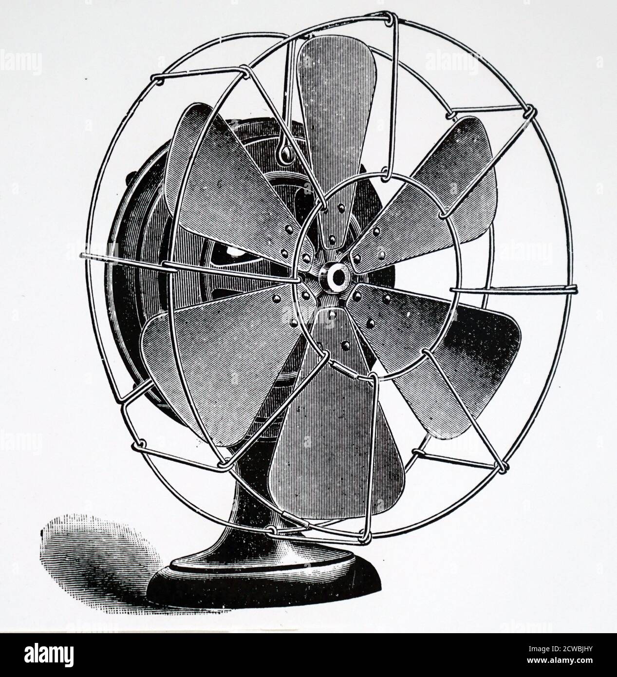 Engraving depicting an electric fan Stock Photo - Alamy