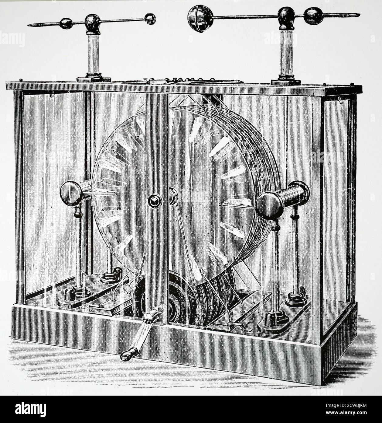 Engraving depicting James Wimshurst's static or 'influence' machine ...