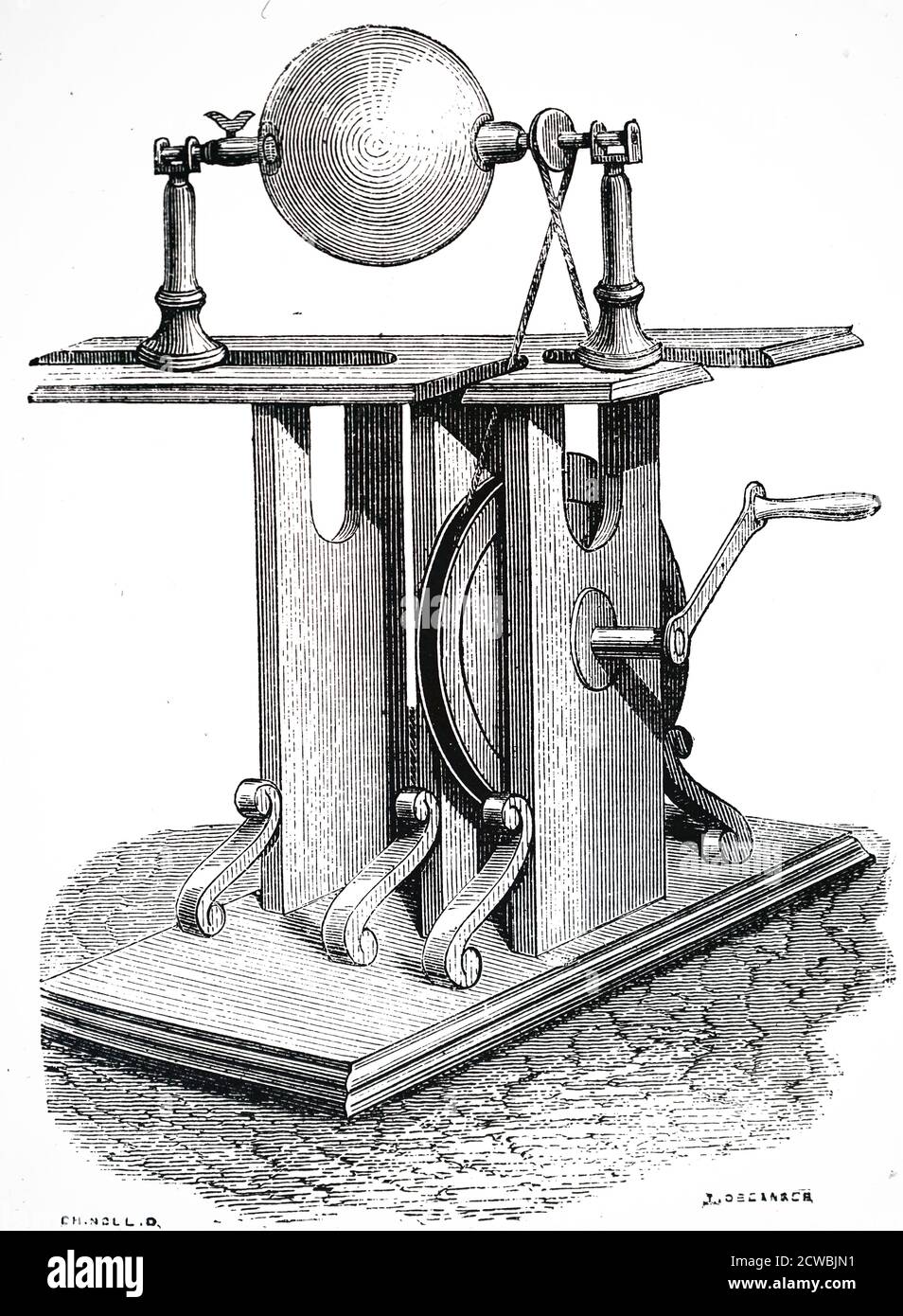 Engraving depicting Francis Hauksbee's second design for a static ...