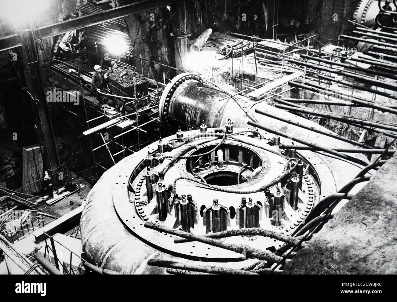 Photograph of the generation of hydroelectricity: Turbine housing in ...
