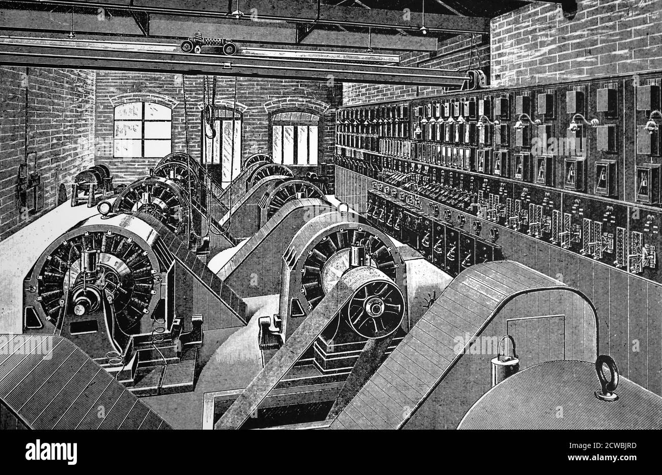 Engraving depicting the Metropolitan Electric Supply Company's high ...