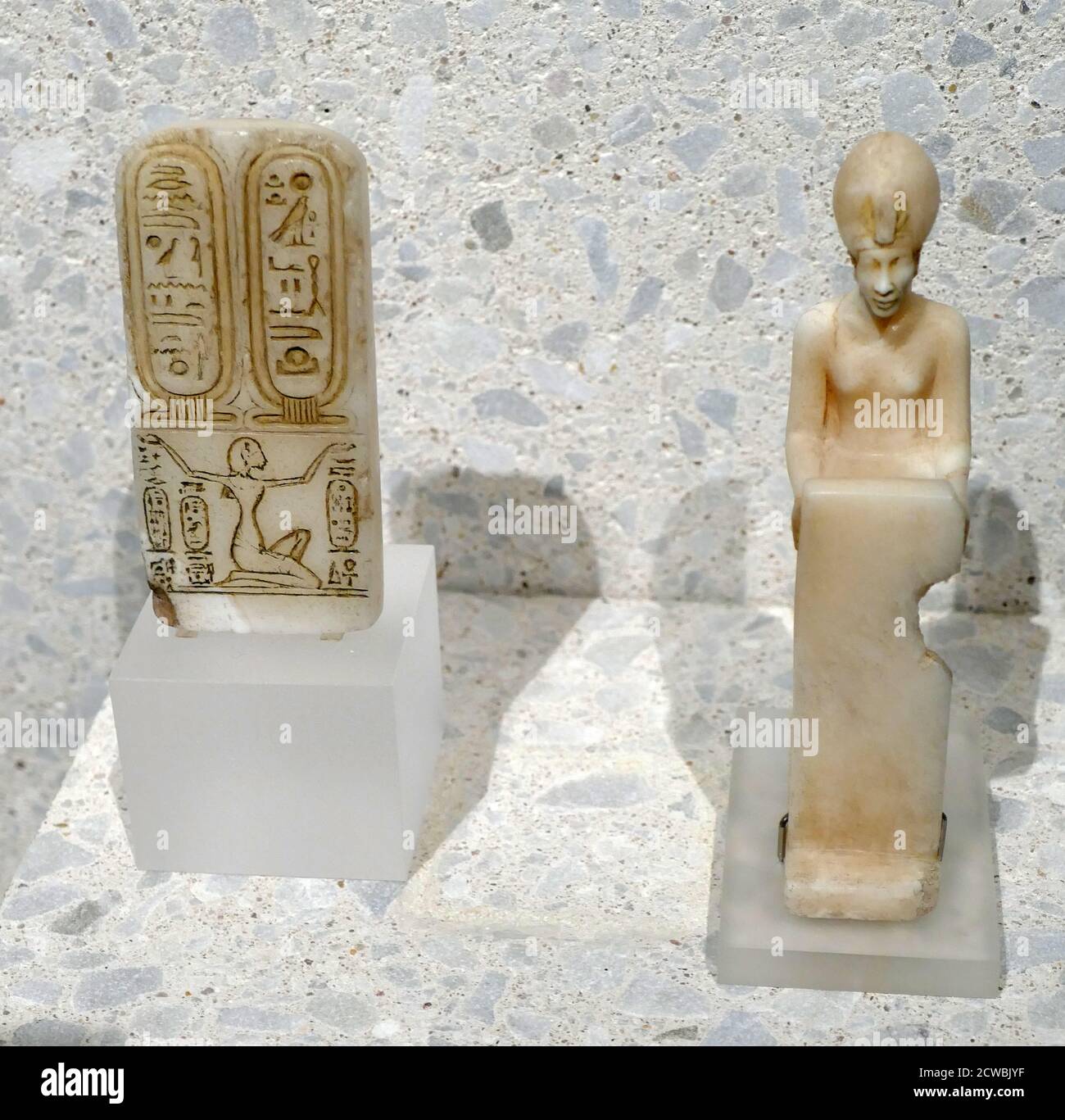 Standing figure of the pharaoh Akhenaten holding a blank stele Stock ...
