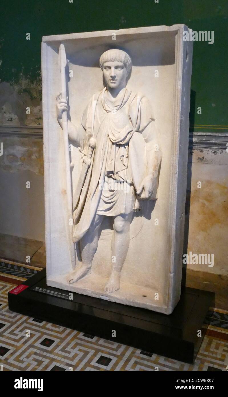 Marble relief depicting a Roman legionary Stock Photo - Alamy