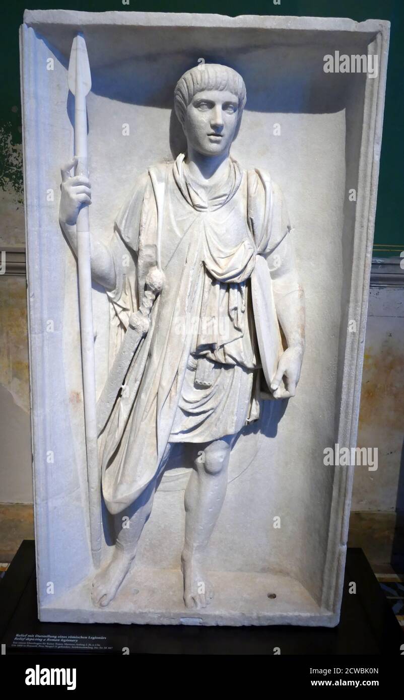 Marble relief depicting a Roman legionary Stock Photo - Alamy