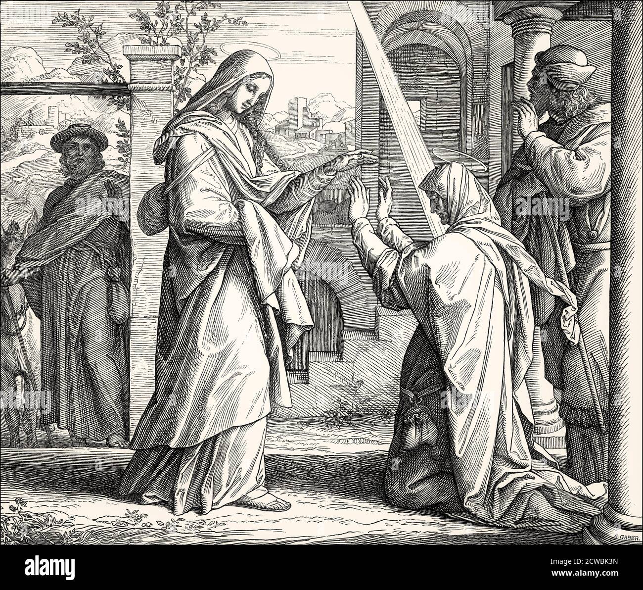 The Visitation, the visit of Blessed Virgin Mary to St. Elizabeth, by ...