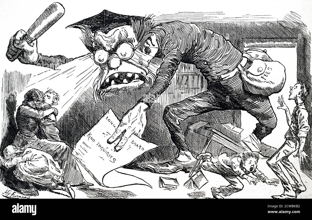 Cartoon commenting on a new scheme that enforces payment of school fees ...