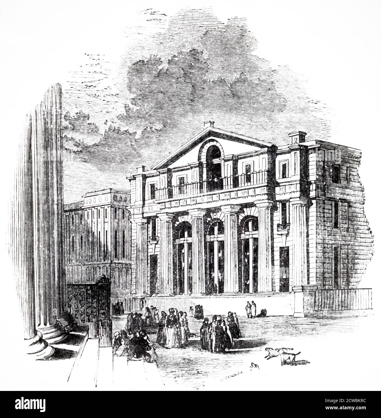 Engraving depicting exterior of the Manchester branch of the Bank of ...